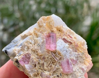Natural Rare Pink Colour Fluorescent Topaz Crystal on Matrix Specimen ...