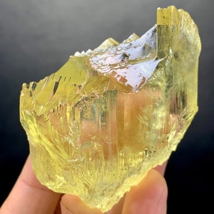 Natural Yellow Colour Transparent Rare Mountain Shape Fluorescent ...