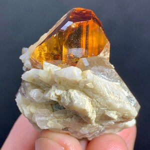 Lovely Honey Colour Transparent Topaz Crystal With Quartz Combined ...