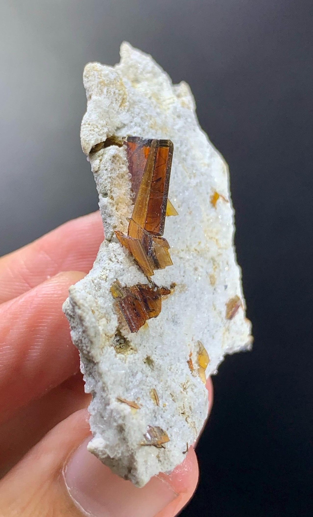 Natural Red Brookite Crystal With Quartz Combined Specimen From ...