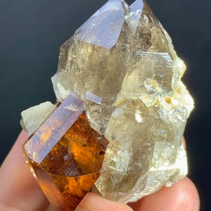 Lovely Honey Colour Transparent Topaz Crystal With Quartz Combined ...