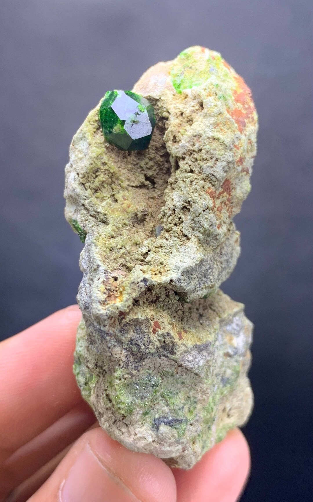 Natural Rare Green Demantoid Garnet Crystal Specimen on Matrix ...