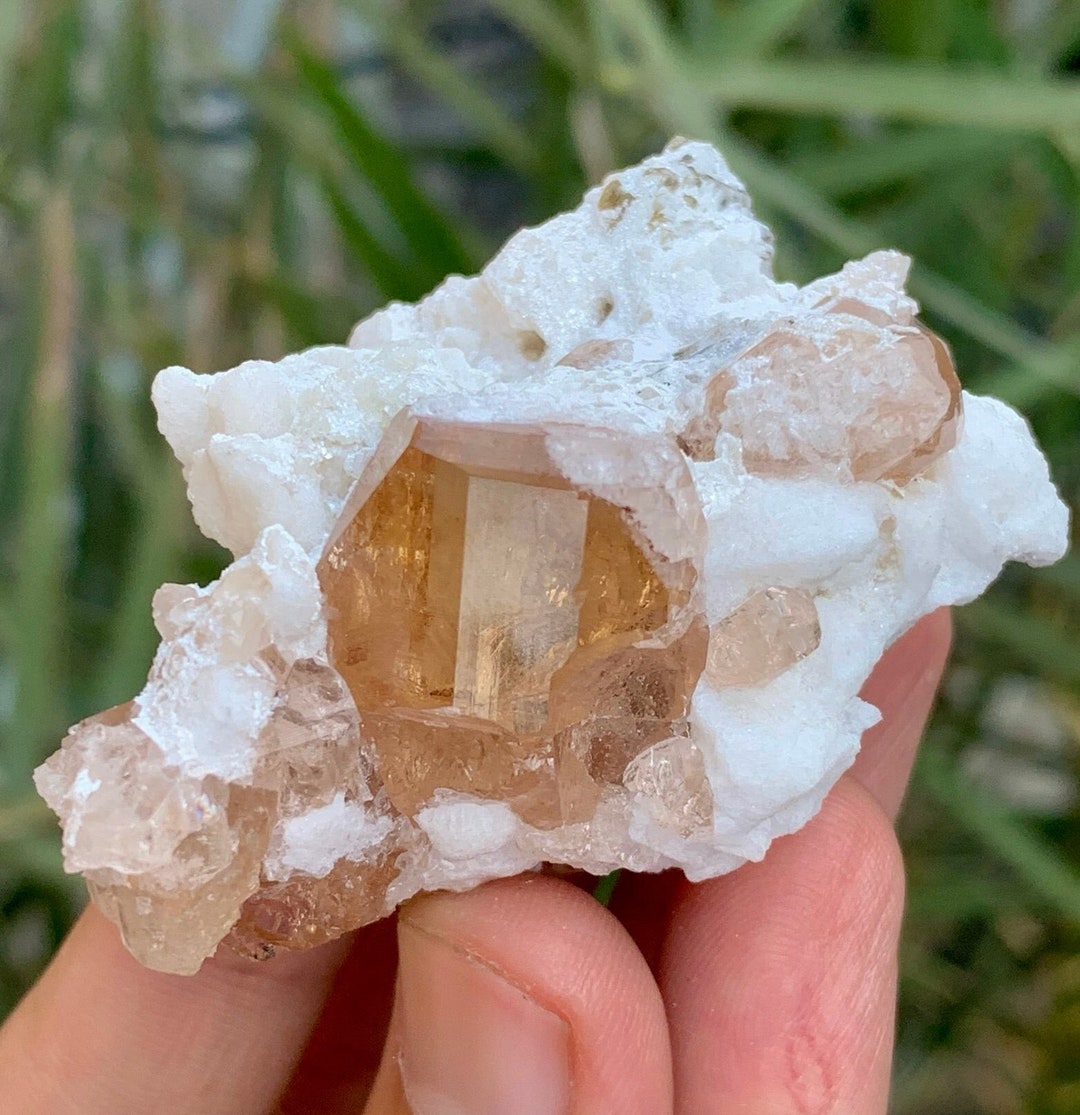 Stunning Golden Colour Transparent Topaz Crystal on Matrix Specimen ...