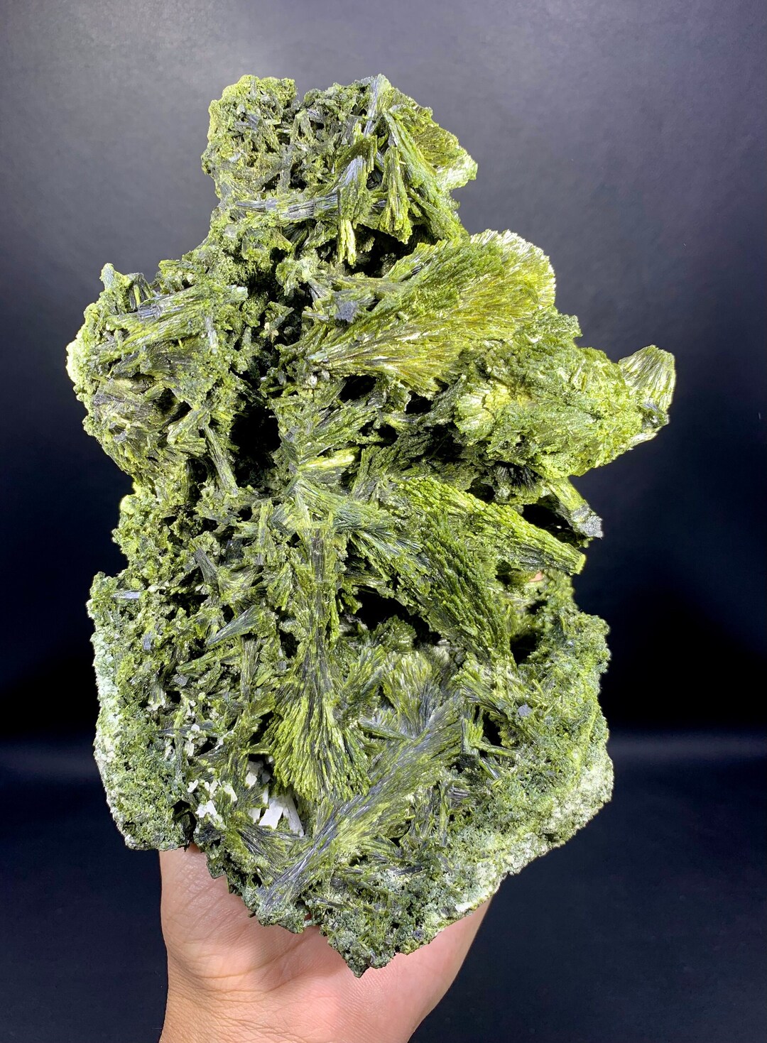 Natural Green Epidote Cluster Specimen, Epidote Crystal, Lush Green Epidote on Matrix, Natural ...