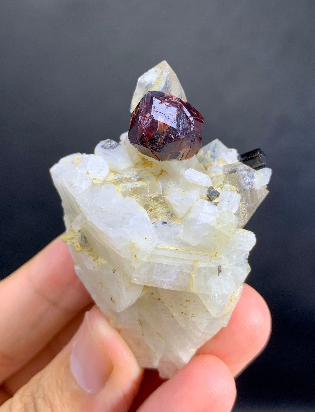 Natural Red Colour Garnet With Quartz Red Garnet Specimen, Rare Garnet ...