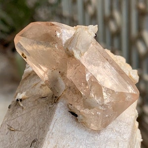 Natural Golden Colour Double Termination Topaz Crystal With Feldspar ...