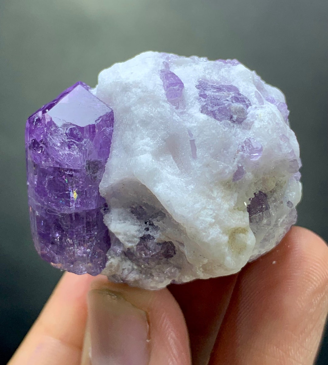 Rich Purple Colour Transparent Scapolite Crystal Specimen on Matrix ...