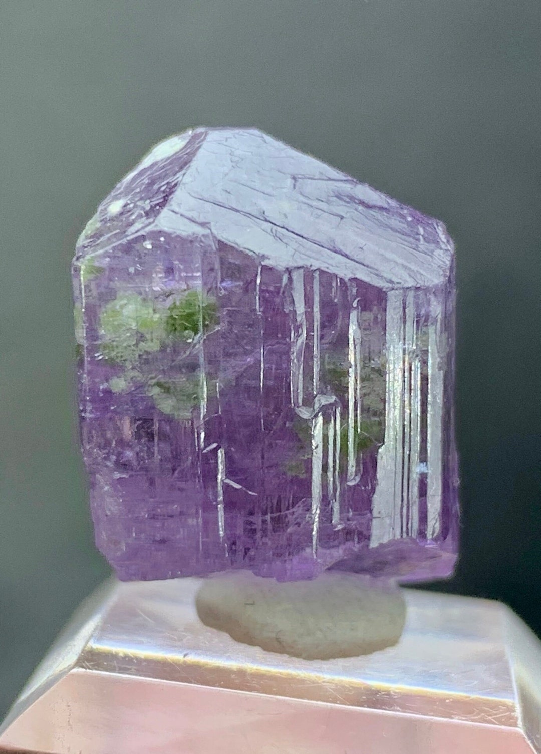 Lovely Purple Colour Scapolite Crystal With Green Diopside Combined ...