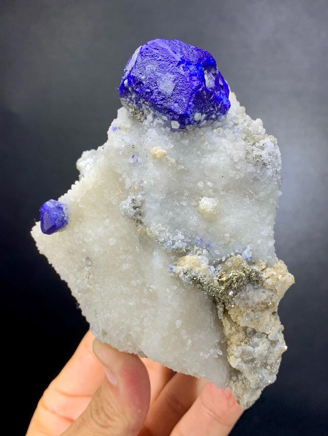 Natural Blue Colour Lazurite Crystal With Pyrite Combined Specimen From ...