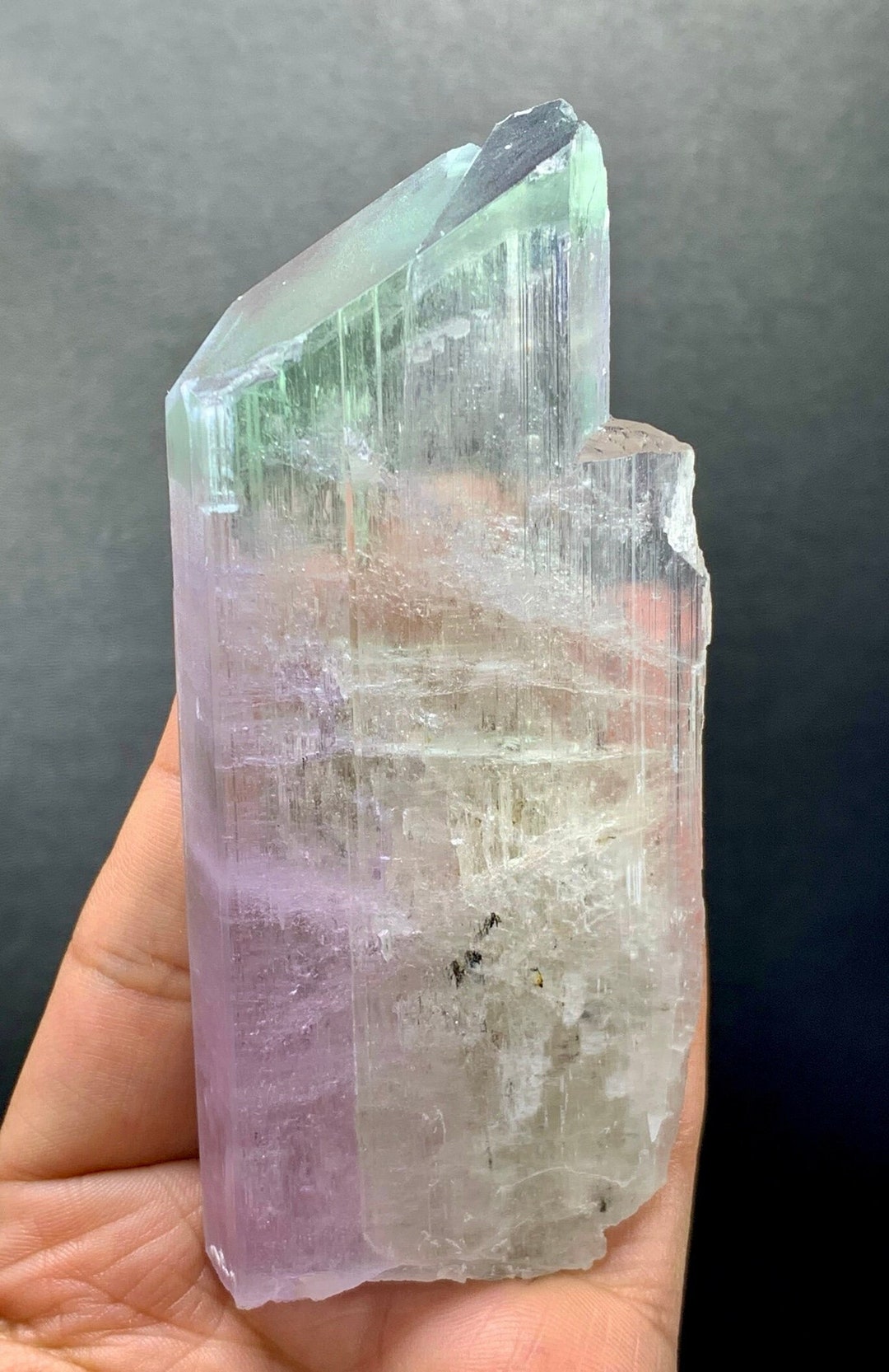 Natural Bi Colour Rare Fluorescent Kunzite Crystal From Afghanistan ...