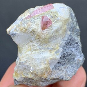 Natural Rare Pink Colour Topaz Crystal on Matrix Specimen From Katlang ...