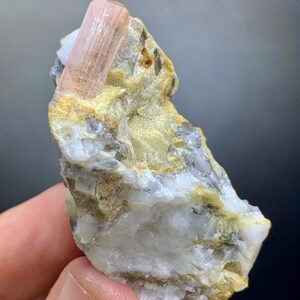 Natural Rare Pink Colour Fluorescent Topaz Crystal on Matrix Specimen ...