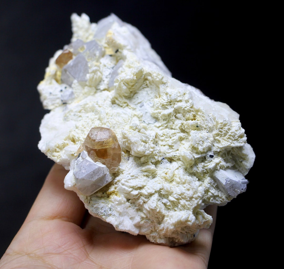 Rich Golden Colour Topaz on Matrix Specimen, Topaz Crystal, Golden ...