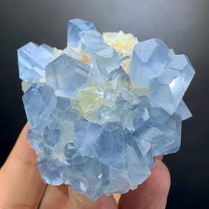 Natural Blue Colour Rare Celestine Crystal With Calcite Combined ...