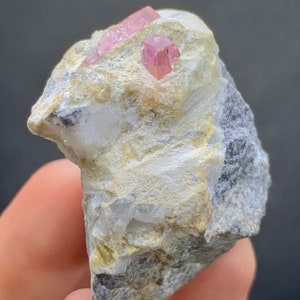 Natural Rare Pink Colour Topaz Crystal on Matrix Specimen From Katlang ...