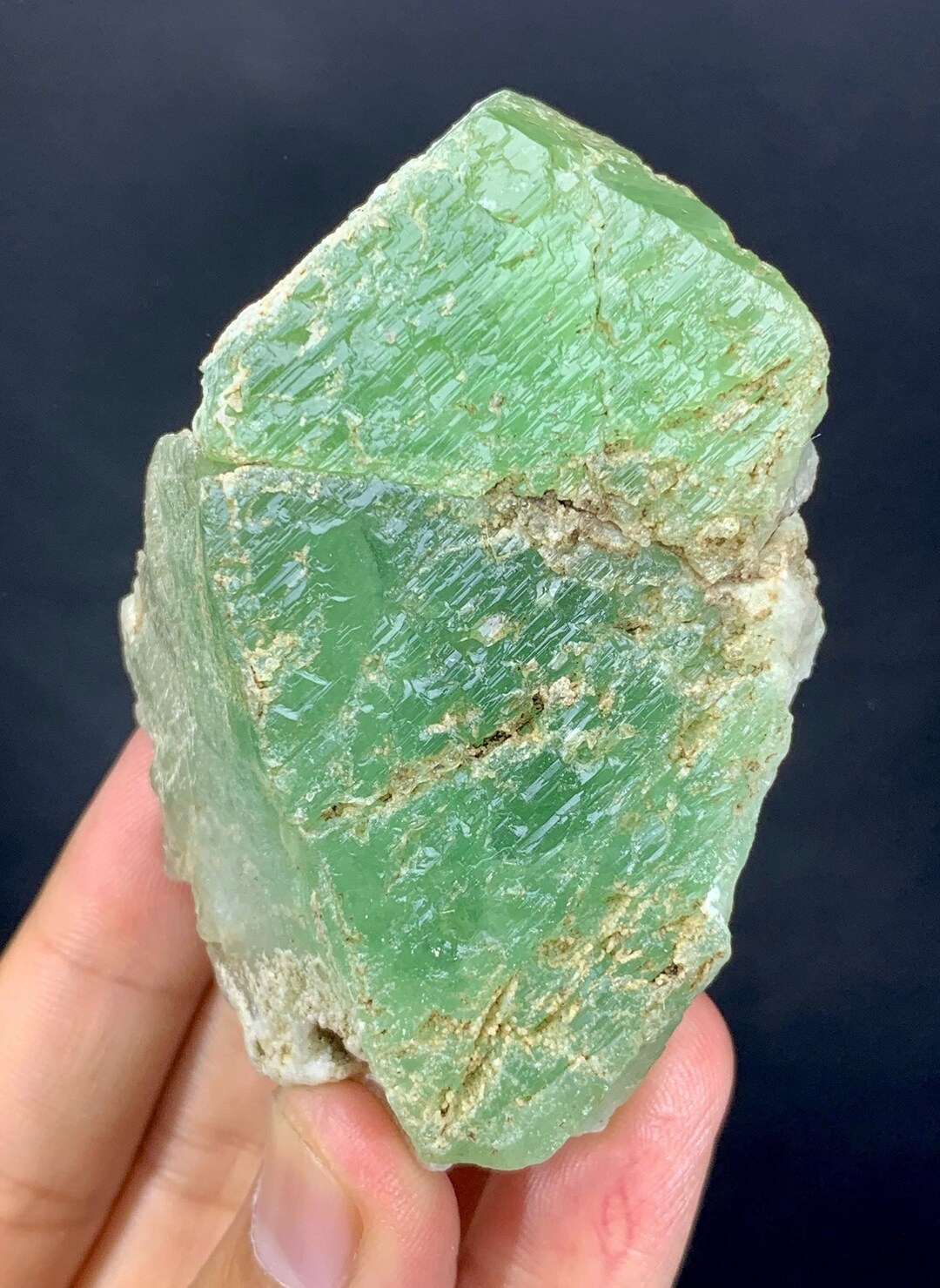 Natural Rare Green Jumbo Size Herderite Crystal From Skardu Mine ...