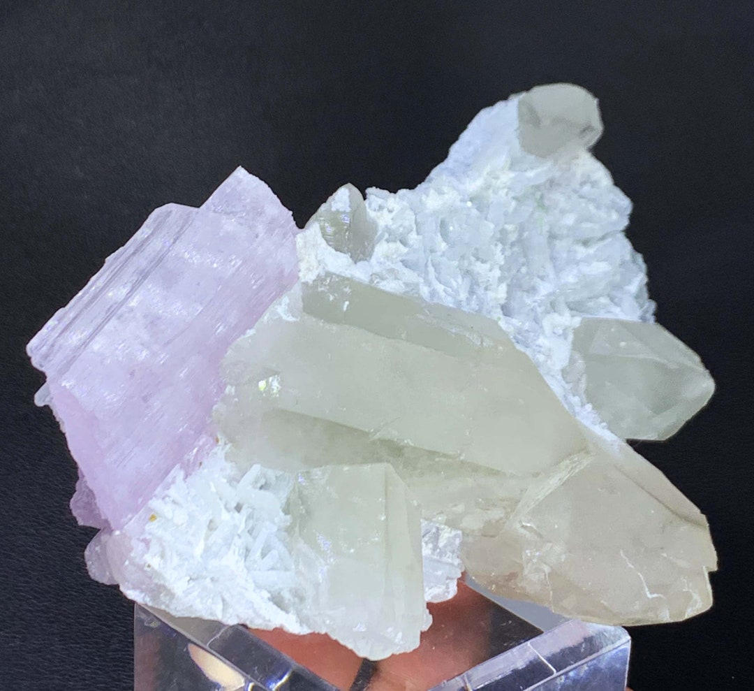 Kunzite With Quartz, Kunzite Specimen, Quartz Crystal, Pink Kunzite ...