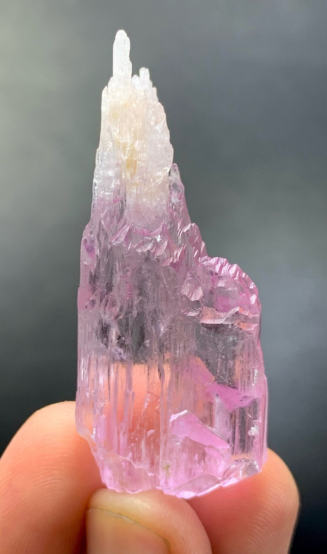 Natural Pink Colour Transparent Rare Mountain Shape Fluorescent Double ...