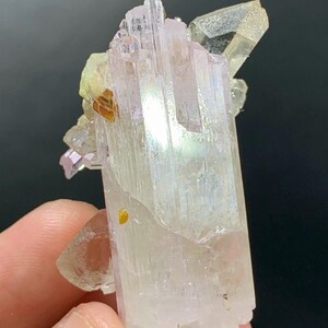 Natural Bi Colour Kunzite Crystal With Rare Microlite Quartz Combined ...