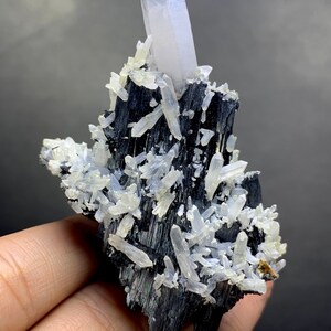 Natural Lovely Quartz Crystals Bunch With Black Tourmaline Combined ...