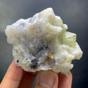 Natural Rare Green Herderite Crystal on Matrix From Skardu Mine, Rare ...