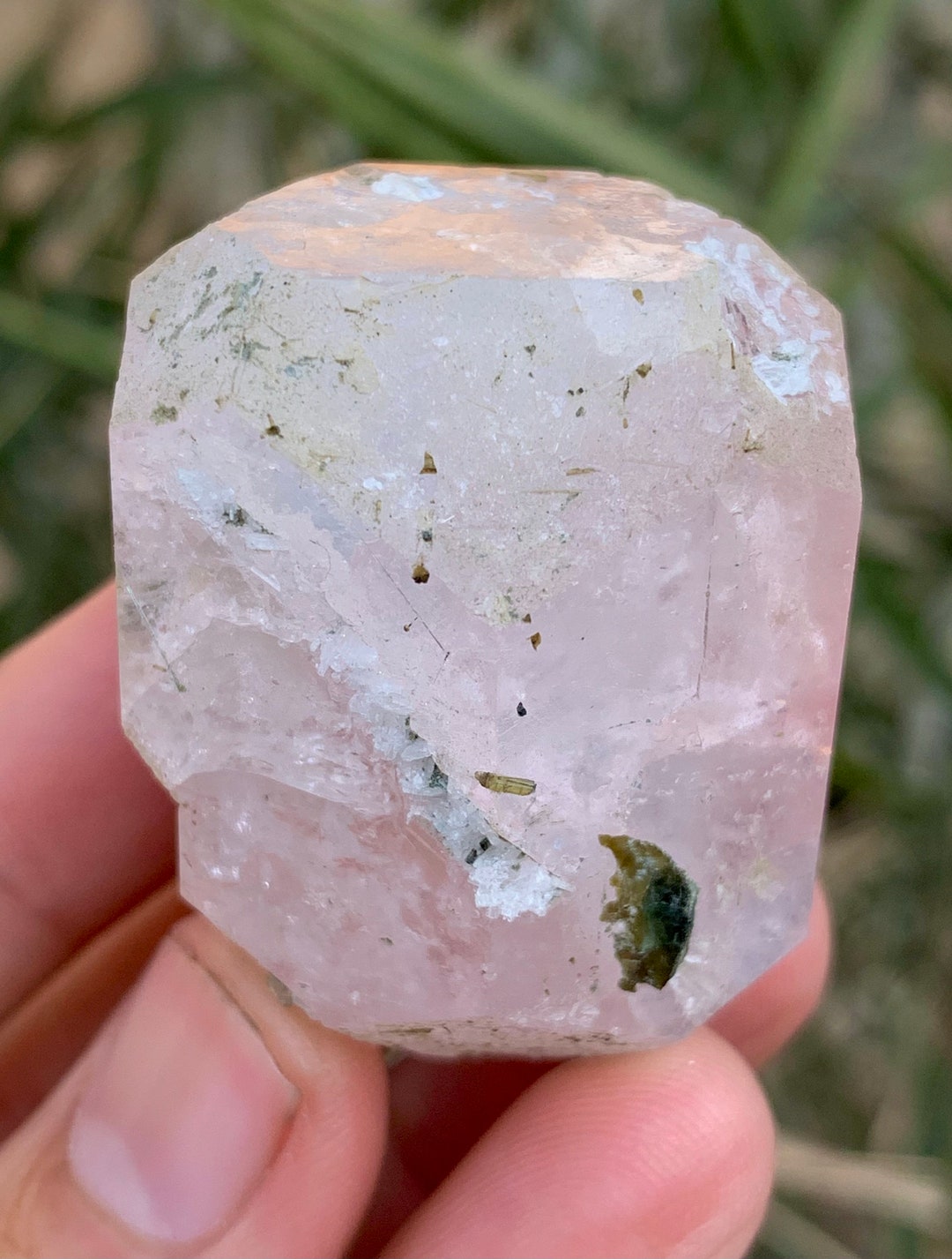 Natural Pink Colour Morganite Crystal With Tourmaline Combined From ...