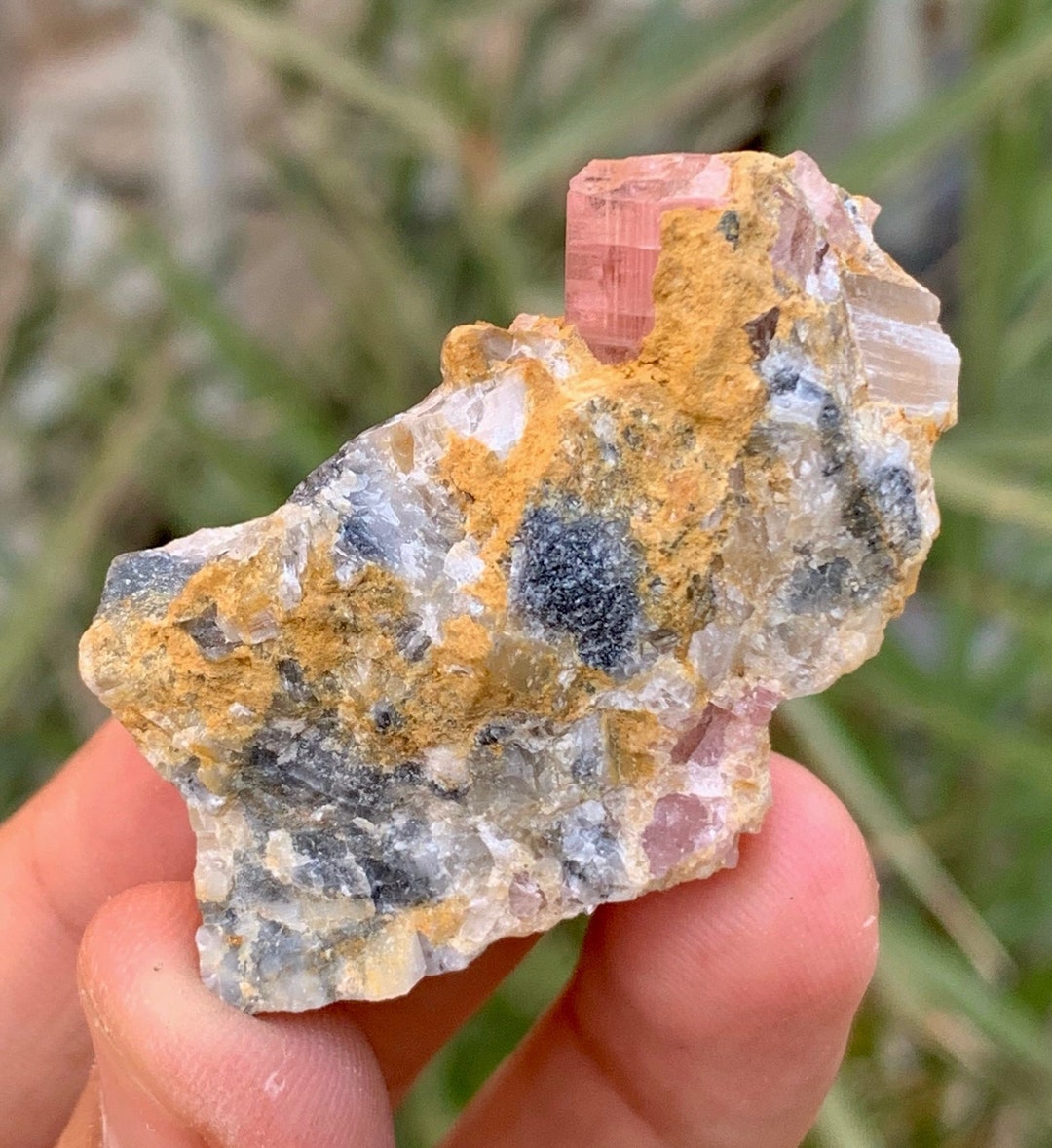Natural Rare Pink Colour Fluorescent Topaz Crystal on Matrix Specimen ...
