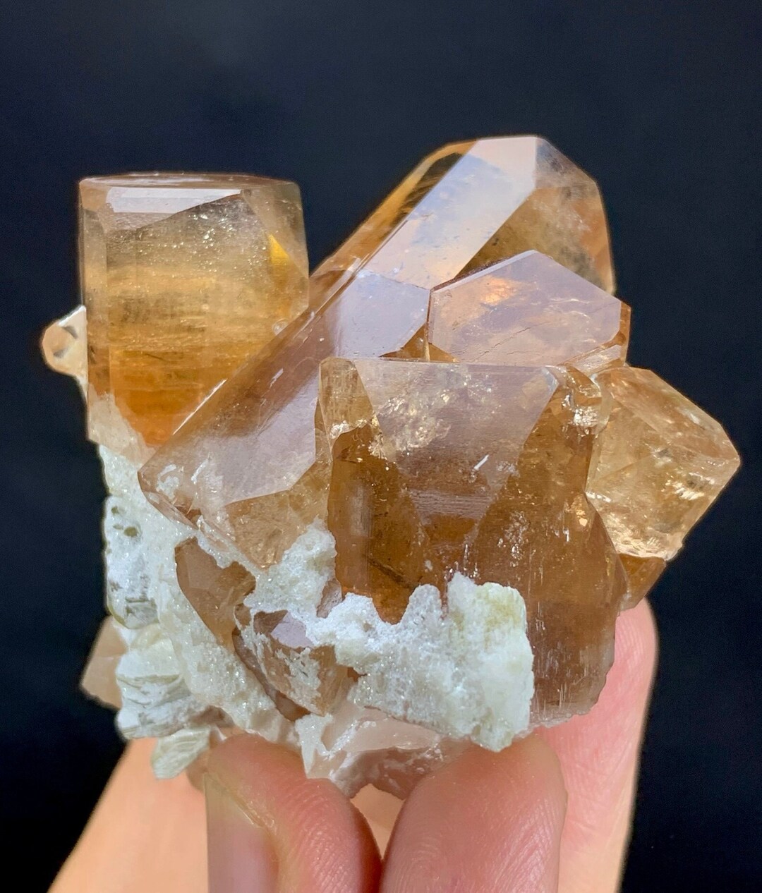 Stunning Golden Colour Transparent Twins Topaz Cluster Specimen From ...