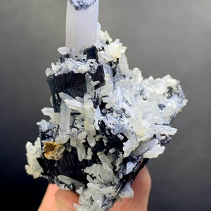 Natural Lovely Quartz Crystals Bunch With Black Tourmaline Combined ...