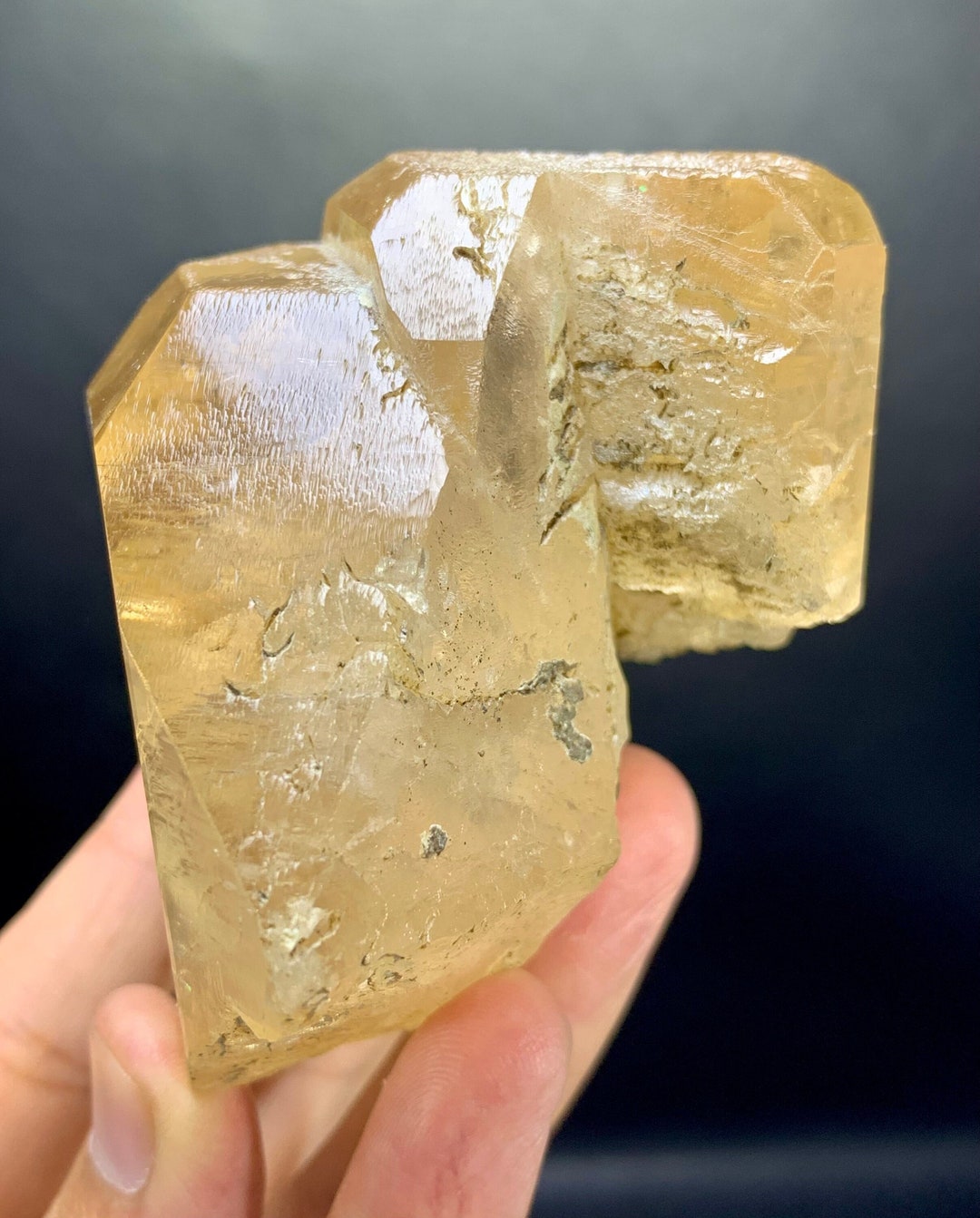 377 Grams Brown Colour Twins Topaz Crystal From Skardu Mine, Golden ...