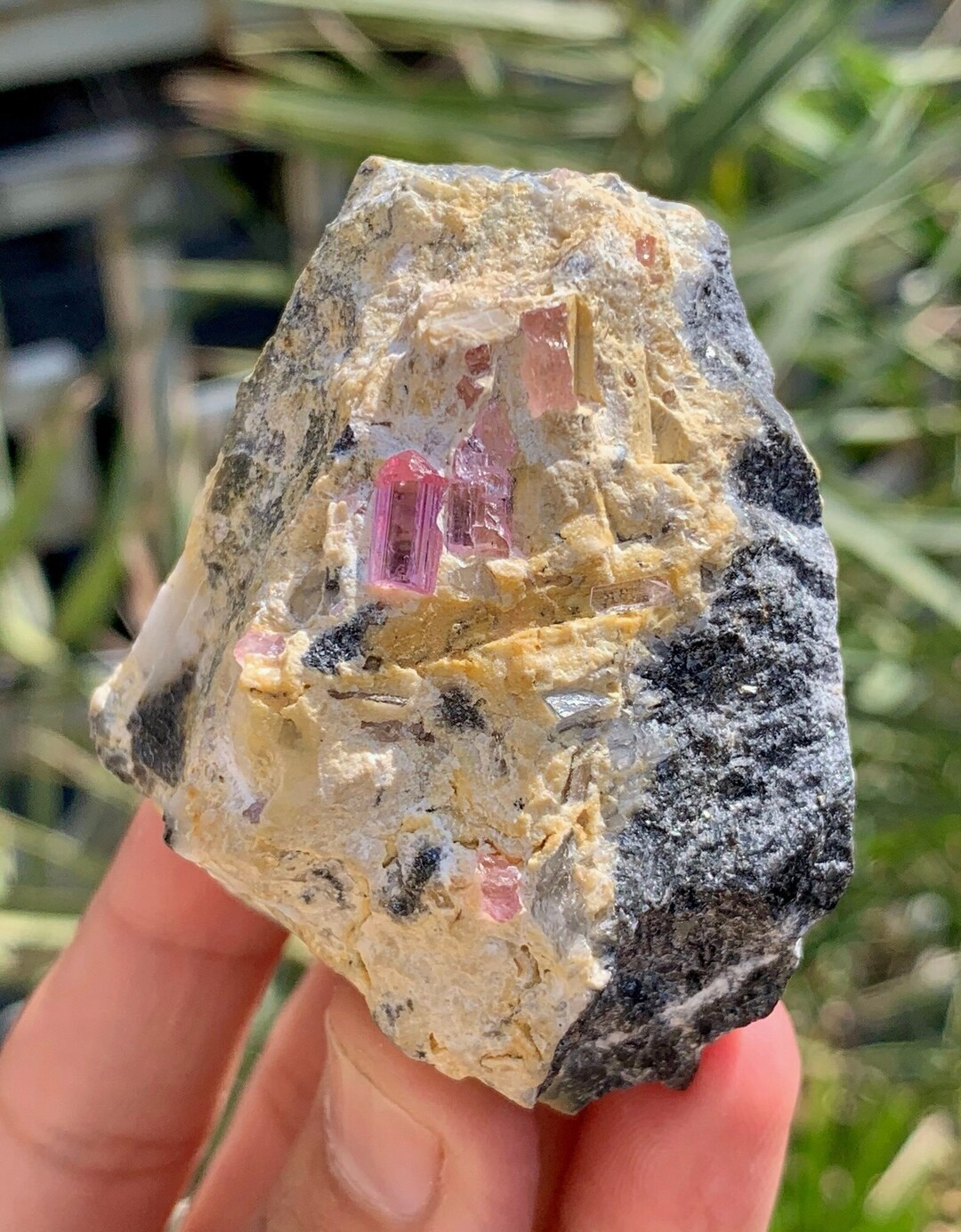Natural Rare Pink Colour Topaz Crystal on Matrix Specimen From Katlang ...