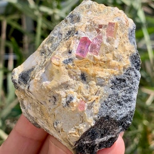 Natural Rare Pink Colour Topaz Crystal on Matrix Specimen From Katlang ...