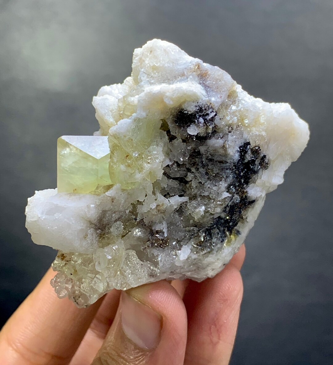 Natural Rare Green Herderite Crystal on Matrix From Skardu Mine, Rare ...