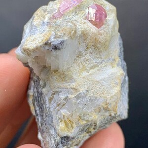 Natural Rare Pink Colour Topaz Crystal on Matrix Specimen From Katlang ...