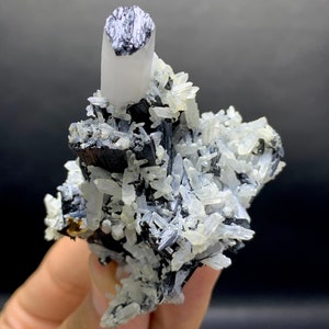 Natural Lovely Quartz Crystals Bunch With Black Tourmaline Combined ...