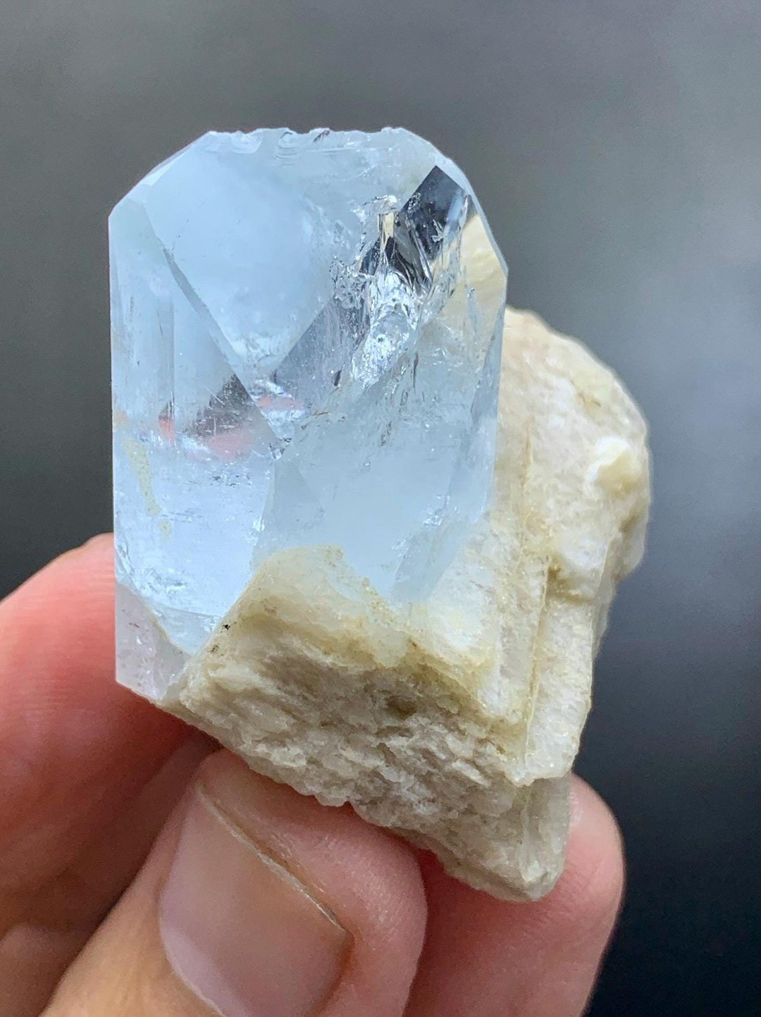 Natural Blue Colour Rare Transparent Topaz Crystal on Matrix Specimen ...