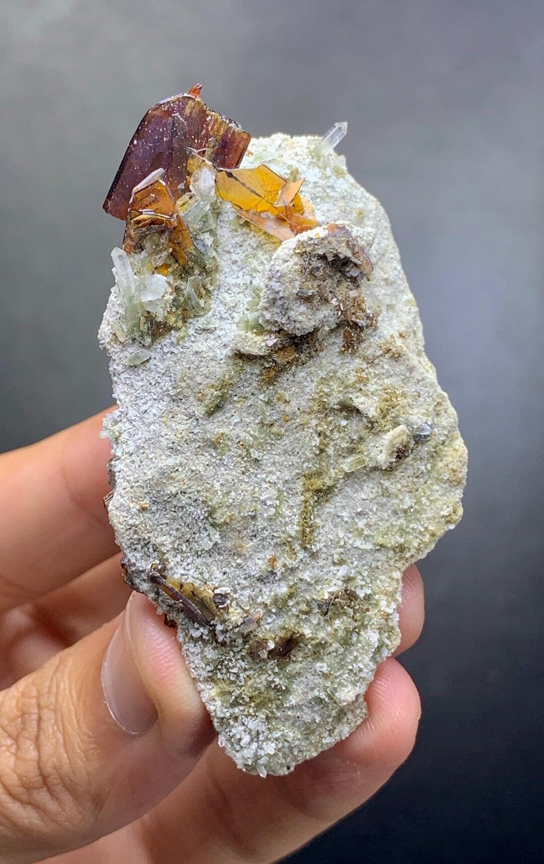 Natural Red Brookite Crystal With Quartz Combined Specimen From ...
