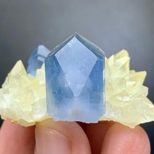 Natural Blue Colour Rare Celestine Crystal With Calcite Combined ...