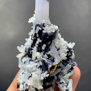 Natural Lovely Quartz Crystals Bunch With Black Tourmaline Combined ...