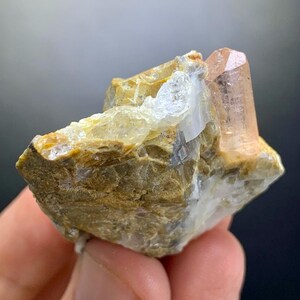 Natural Rare Pink Colour Fluorescent Topaz Crystal on Matrix Specimen ...