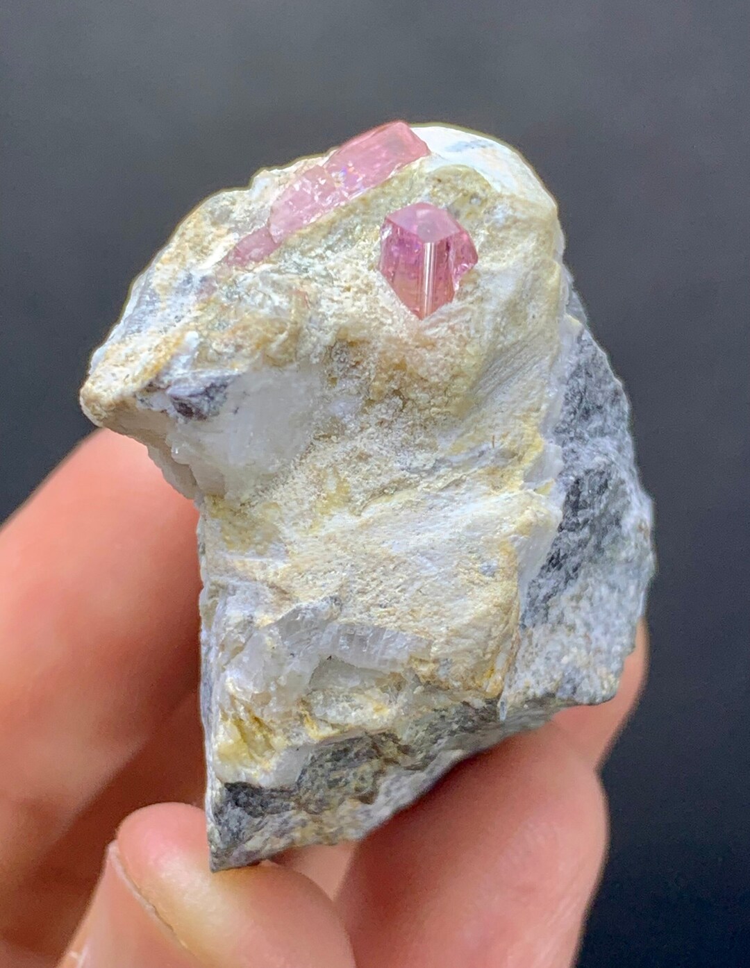 Natural Rare Pink Colour Topaz Crystal on Matrix Specimen From Katlang ...