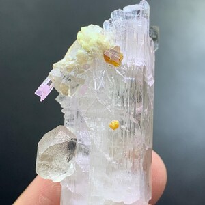 Natural Bi Colour Kunzite Crystal With Rare Microlite Quartz Combined ...