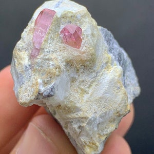 Natural Rare Pink Colour Topaz Crystal on Matrix Specimen From Katlang ...
