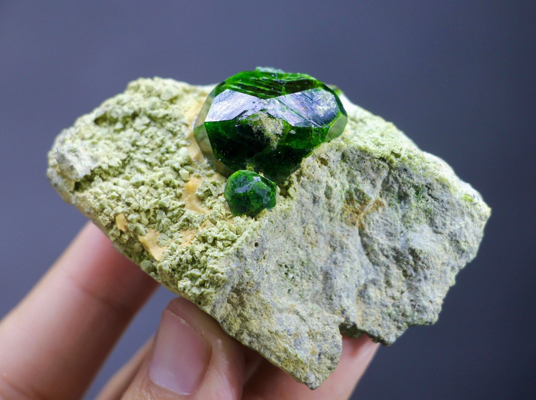Natural Rare Green Demantoid Garnet Crystal Specimen on - Etsy