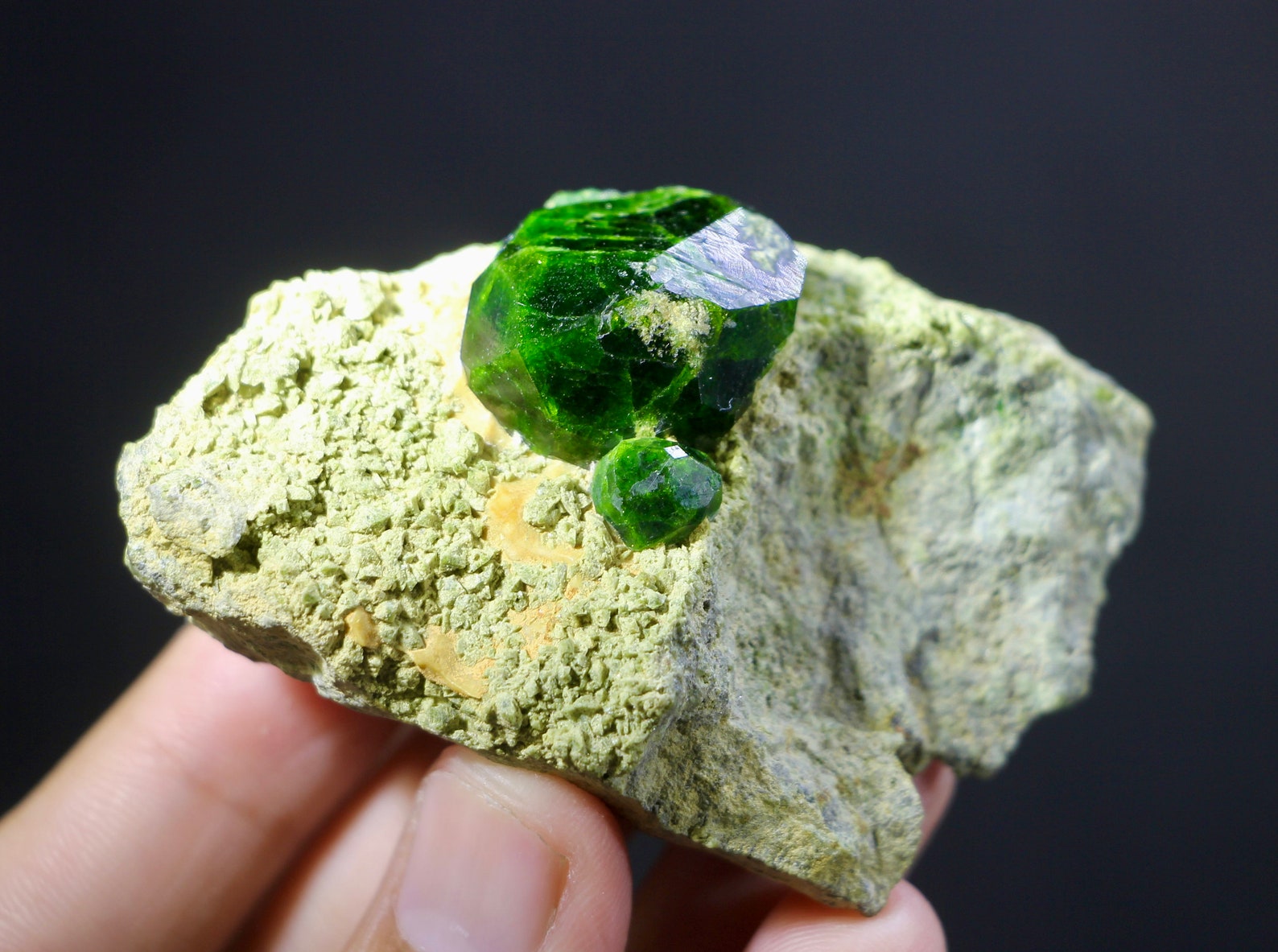 Natural Rare Green Demantoid Garnet Crystal Specimen on - Etsy