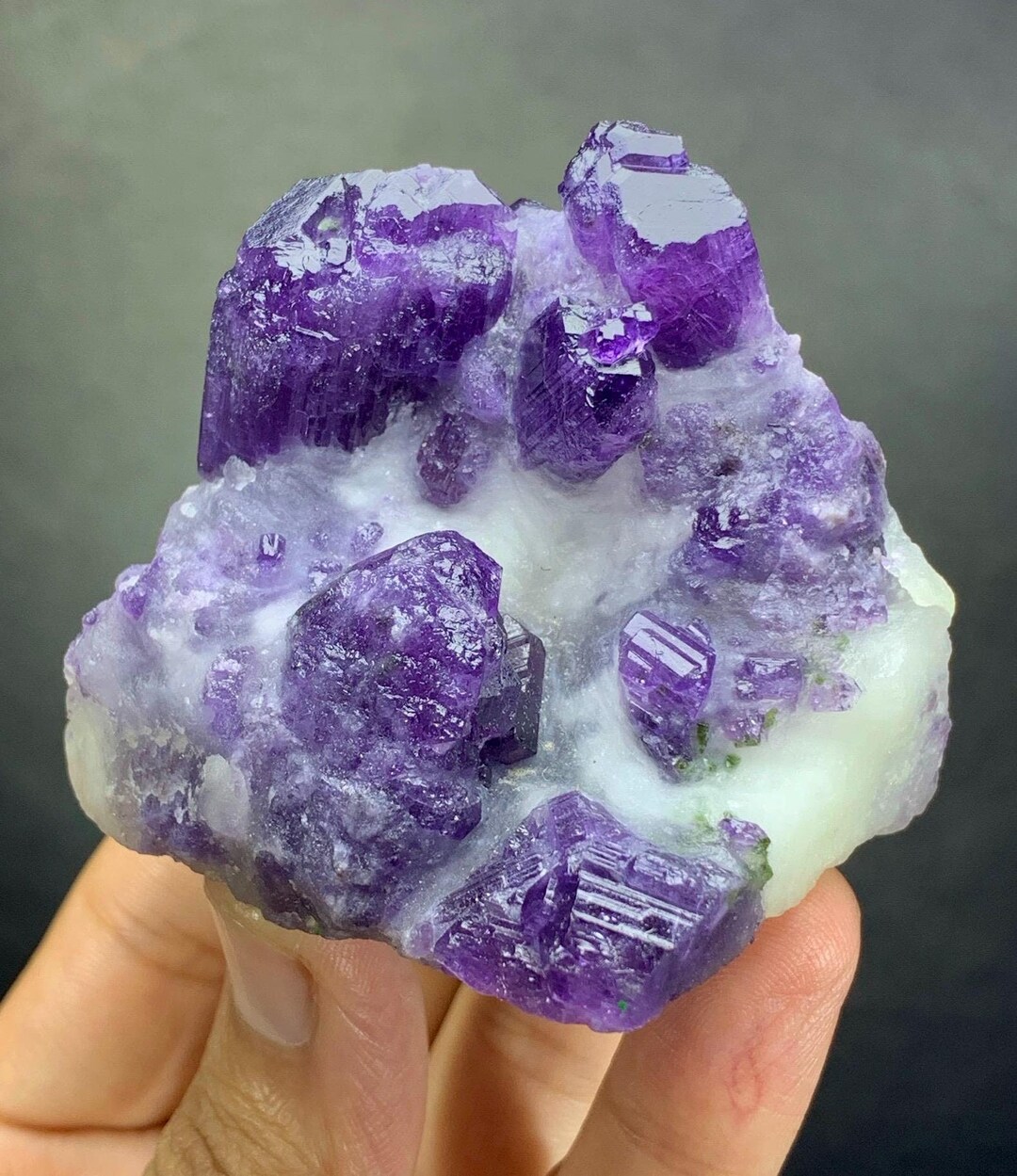 Lovely Purple Colour Rare Fluorescent Scapolite Crystal Specimen on ...