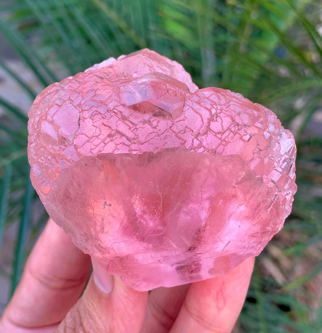 Natural Pink Colour Double Termination Facet Grade Flourite Crystal ...
