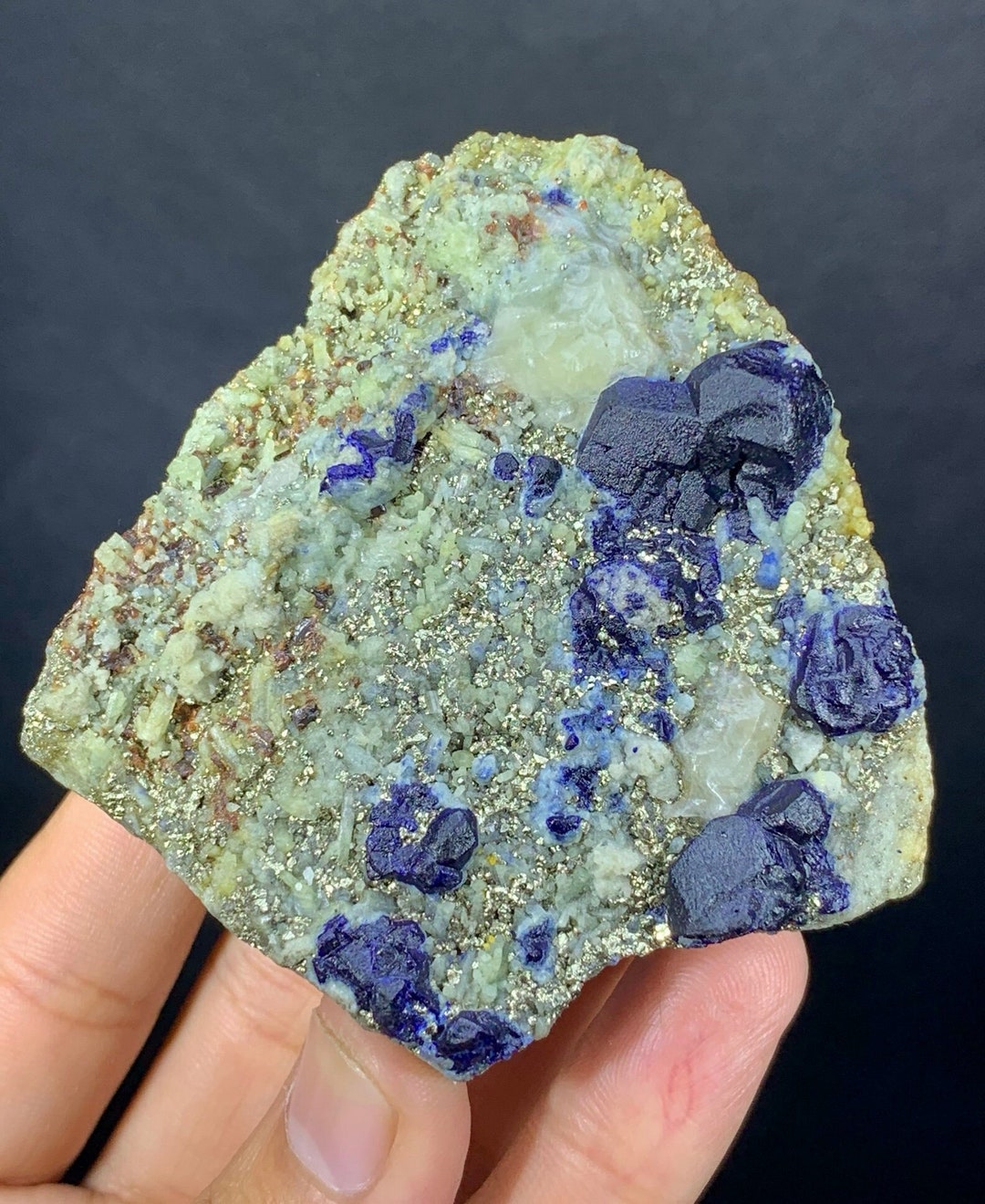 Natural Blue Colour Lazurite Crystal With Pyrite Combined Specimen From ...