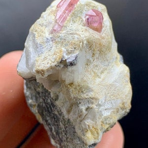Natural Rare Pink Colour Topaz Crystal on Matrix Specimen From Katlang ...