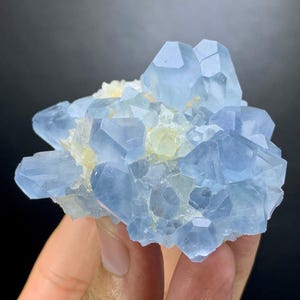 Natural Blue Colour Rare Celestine Crystal With Calcite Combined ...